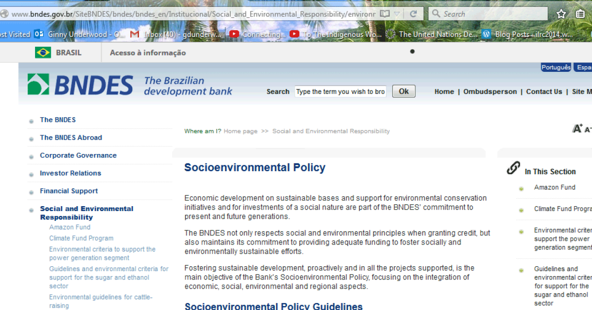 Brazilian National Development Bank | Indian Law Resource Center